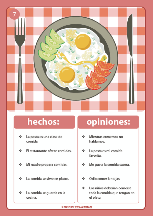 TARJETAS ILUSTRADAS - Hecho u opinión — Publicaciones de Upbility