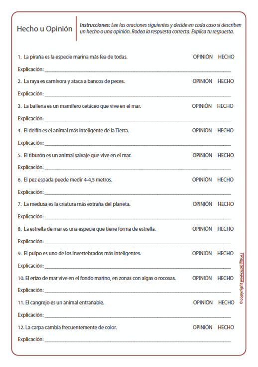 TARJETAS ILUSTRADAS - Hecho u opinión — Publicaciones de Upbility